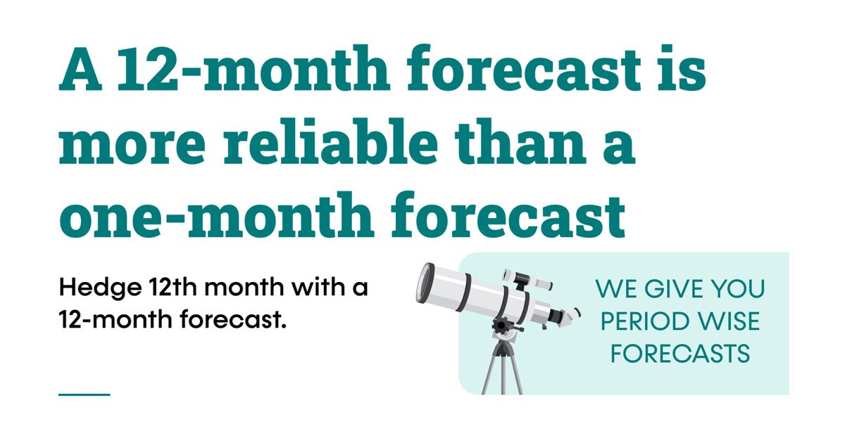 A 12-month forecast is more reliable than a one-month forecast ...